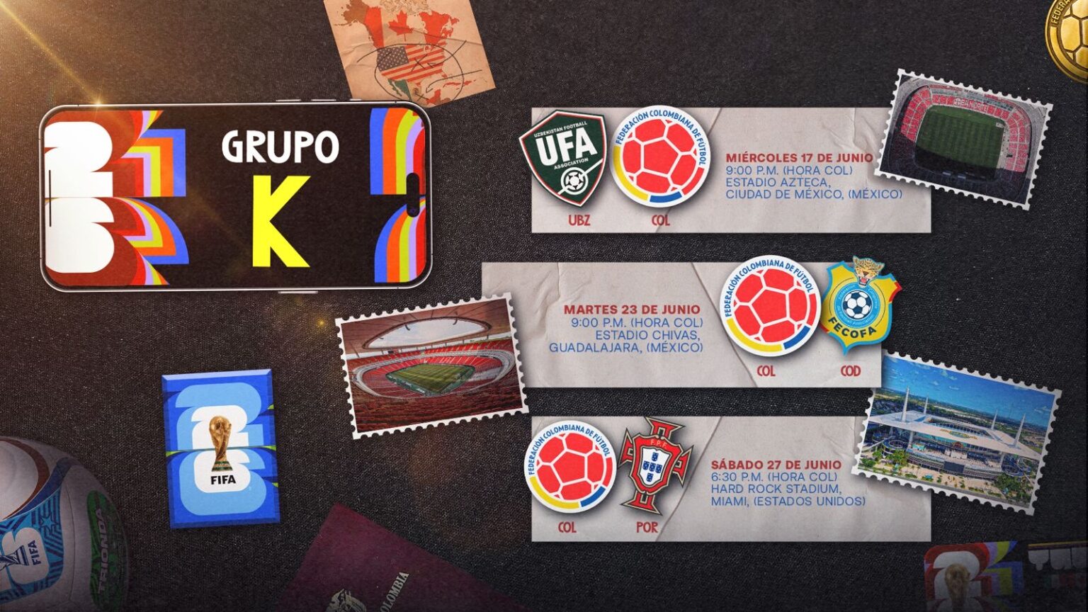 Completo el Grupo K por la fase de Grupos de la Copa Mundial de la FIFA ...